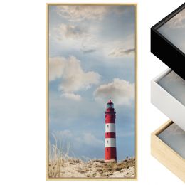 Bilderwelten Leinwandbild auf Canvas Natural Leuchtturm in den D&uuml;nen