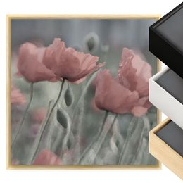 Bilderwelten Leinwandbild auf Canvas Natural Malerische Mohnblumen