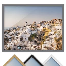 Bilderwelten Bild mit Rahmen Oia Panorama