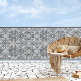 Bilderwelten Balkon Sichtschutz Kelim Muster in Grau