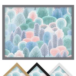 Bilderwelten Bild mit Rahmen Gl&uuml;cklicher Wald in Pastell