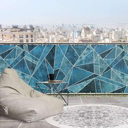 Bilderwelten Balkon Sichtschutz Kristallblaue Geometrie