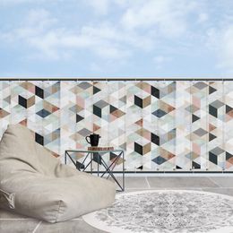 Bilderwelten Balkon Sichtschutz Aquarell-Mosaik mit Dreiecken I