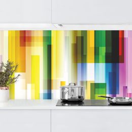Bilderwelten Küchenrückwand selbstklebend bunt Abstrakt - Rainbow Cubes - Wandfolie Spritzschutz nach Maß