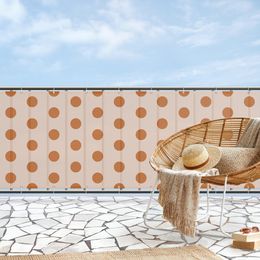Bilderwelten Balkonsichtschutz nach Ma&szlig; bis 10 m orange ohne Bohren modern Punkte in Orange - Punkte Balkon Gartenzaun