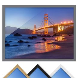 Bilderwelten Bild mit Rahmen Golden Gate Bridge am Abend