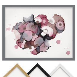 Bilderwelten Bild mit Rahmen Pink-Beige Tropfen mit Ros&eacute;gold