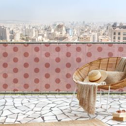 Bilderwelten Balkon Sichtschutz Punkte in Vintage Rot