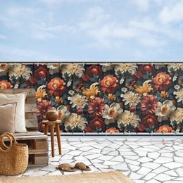 Bilderwelten Balkon Sichtschutz Opulentes Muster von Blumen