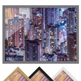 Bilderwelten Bild mit Rahmen Hongkong Lichtermeer