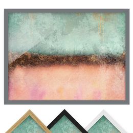 Bilderwelten Bild mit Rahmen Pastell Sommer mit Gold
