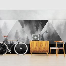 Bilderwelten Mustertapete Geometrie trifft B&auml;ume