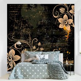 Bilderwelten Tapete - Fototapete Blumen - Zarte Ranken - Blumentapete Wandtapete Schlafzimmer Wohnzimmer modern - auch selbstklebend