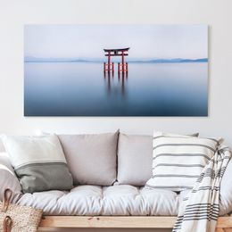 Bilderwelten Leinwandbild Torii im Wasser