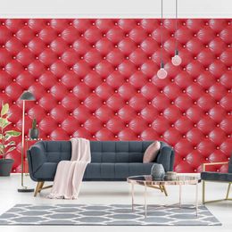 Bilderwelten Mustertapete Vliestapete Motiv Wandtapete einzigartig - Polster Rot - Deko Wohnzimmer Schlafzimmer