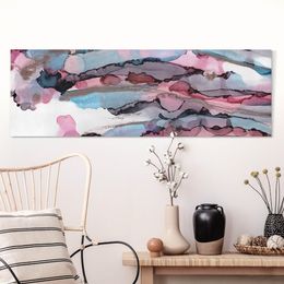 Bilderwelten Leinwandbild Wellenreiten in Violett mit Ros&eacute;gold