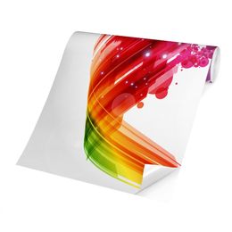 Bilderwelten Mustertapete Rainbow Wave and Bubbles