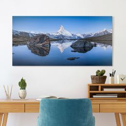 Bilderwelten Leinwandbild Stellisee vor dem Matterhorn