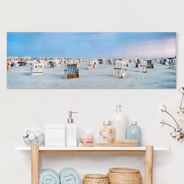 Bilderwelten Leinwandbild Strandk&ouml;rbe an der Nordsee