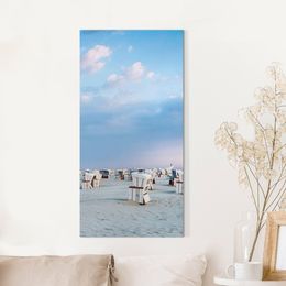 Bilderwelten Leinwandbild Strandk&ouml;rbe an der Nordsee
