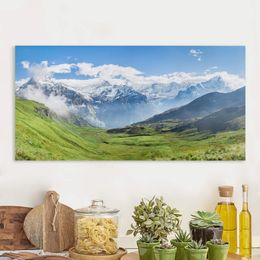 Bilderwelten Leinwandbild Schweizer Alpenpanorama