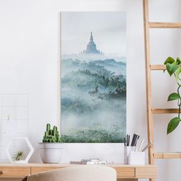 Bilderwelten Leinwandbild Morgennebel &uuml;ber dem Dschungel von Bagan