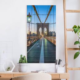 Bilderwelten Leinwandbild Morgenblick von der Brooklyn Bridge