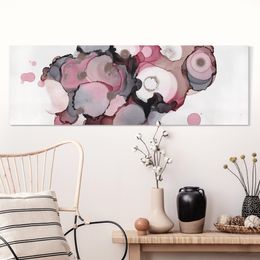 Bilderwelten Leinwandbild Pink-Beige Tropfen mit Ros&eacute;gold