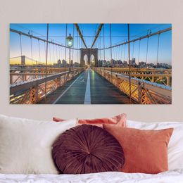 Bilderwelten Leinwandbild Morgenblick von der Brooklyn Bridge