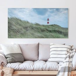 Bilderwelten Leinwandbild St&uuml;rmische Zeiten am Leuchtturm