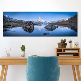 Bilderwelten Leinwandbild Stellisee vor dem Matterhorn