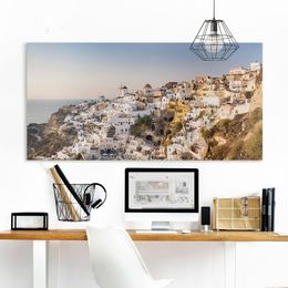 Bilderwelten Leinwandbild Oia Panorama