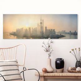 Bilderwelten Leinwandbild Pudong bei Sonnenaufgang