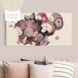 Bilderwelten Leinwandbild Pink-Beige Tropfen mit Ros&eacute;gold