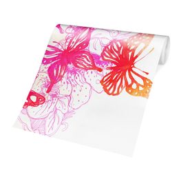 Bilderwelten Tapete - Fototapete Kinderzimmer - Schmetterlinge Pink Lila - Kindertapete Wandtapete M&auml;dchen M&auml;dchenzimmer - auch selbstklebend