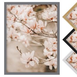 Bilderwelten Bild mit Rahmen Magnolienzweige im Vintagestil