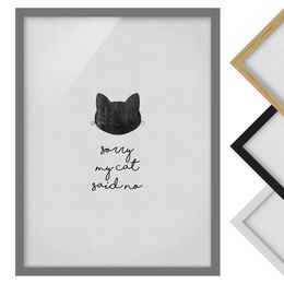 Bilderwelten Bild mit Rahmen Haustier Zitat Sorry My Cat Said No