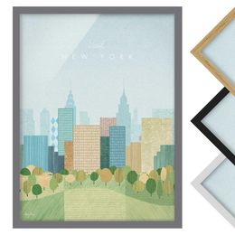 Bilderwelten Bild mit Rahmen Reiseposter - New York Autumn