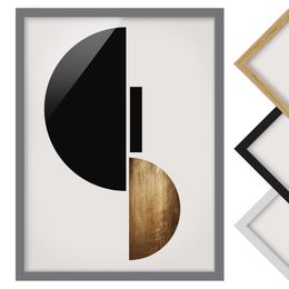 Bilderwelten Bild mit Rahmen Geometrischer Halbkreis I