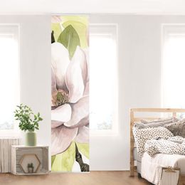 Bilderwelten Schiebegardine Set Magnolie err&ouml;tet I