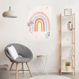 Bilderwelten Glasbild Gro&szlig;er Regenbogen mit Sternen und P&uuml;nktchen