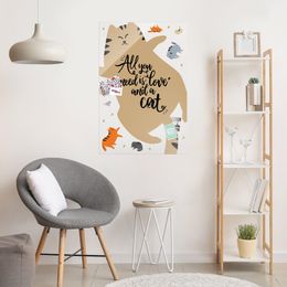 Bilderwelten Glasbild All you need is love and a cat Katzenbauch