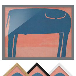 Bilderwelten Bild mit Rahmen Blauer Stier
