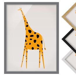 Bilderwelten Bild mit Rahmen Gelbe Giraffe