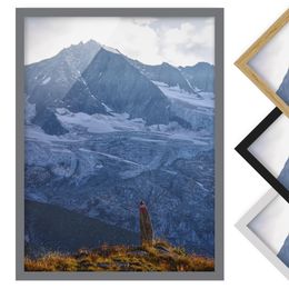 Bilderwelten Bild mit Rahmen Wegmarkierung in den Alpen