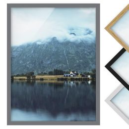 Bilderwelten Bild mit Rahmen Spiegelung auf den Lofoten