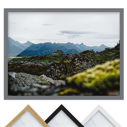 Bilderwelten Bild mit Rahmen Einsame H&uuml;tte in Norwegen