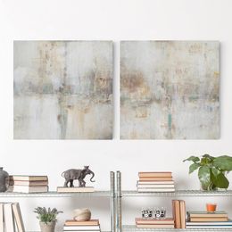 Bilderwelten 2-teiliges Leinwandbild - Quadrat Essenz Set I