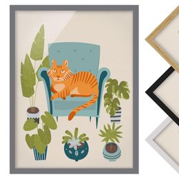Bilderwelten Bild mit Rahmen Stubentiger Illustration