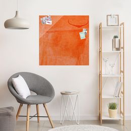 Bilderwelten Glasbild originell Abstrakt orange Glas Wandbild - Oranger Stier - Deko Wohnzimmer Schlafzimmer